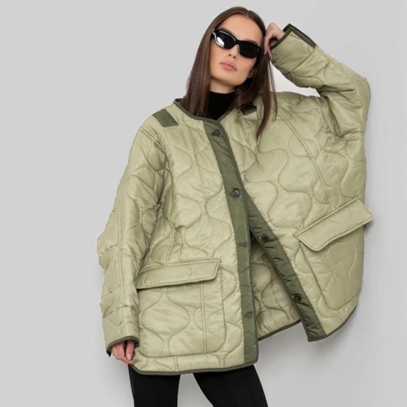 Commense | Jackets & Coats | Commense Oversized Quilted Puffer Jacket ...